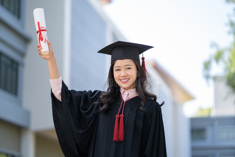 Graduation Concept. Graduated Students on Graduation Day Stock Photo ...