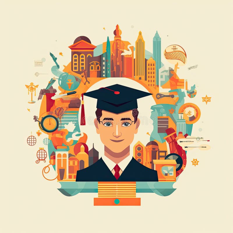 Graduation Concept Illustration, Flat Vector Art, Flat Icon AI ...