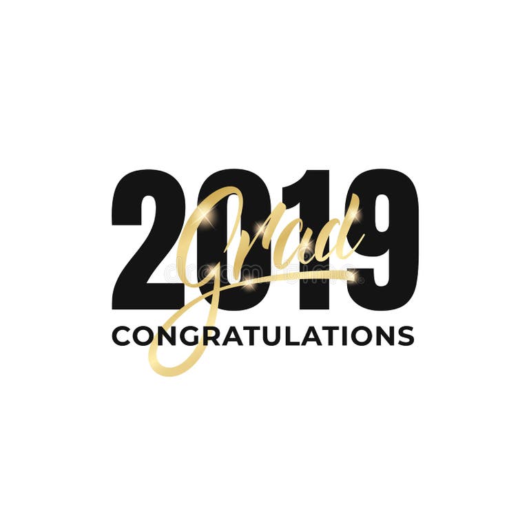 Graduation. Congratulation Grad 2019 Typography Lettering Label Stock ...