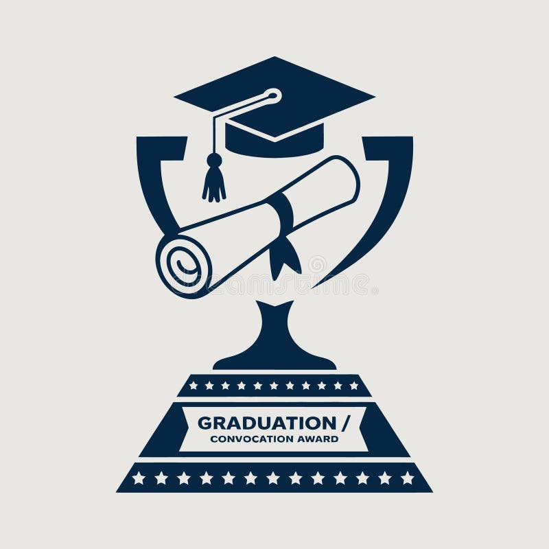 Graduation Convocation Award Illustration Featuring a Mortarboard ...
