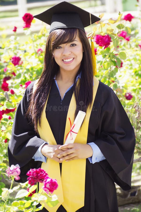 Portrait of Successful Indian Student in Graduation Gown Stock Photo ...