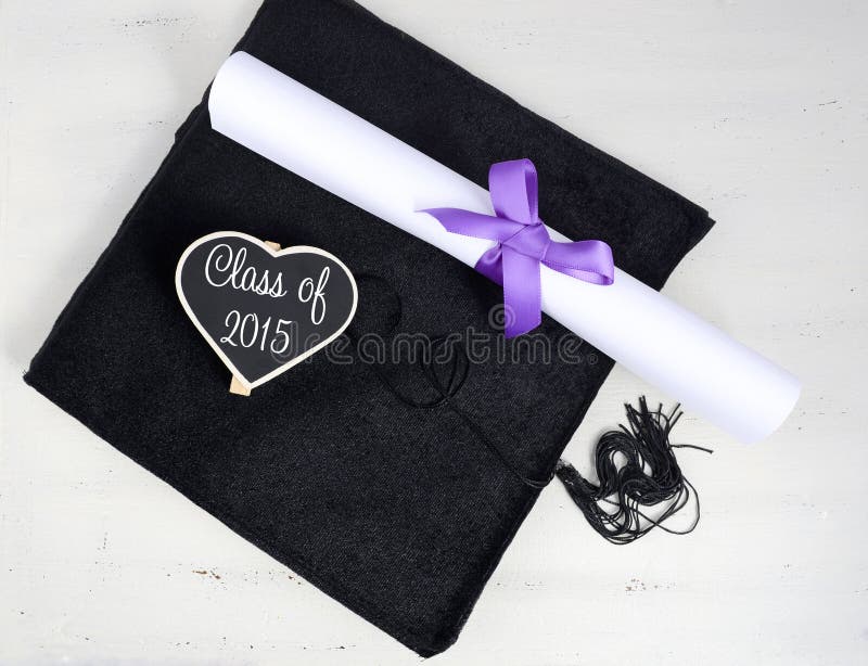 Graduation Day Cap and Diploma. Stock Image - Image of celebration ...