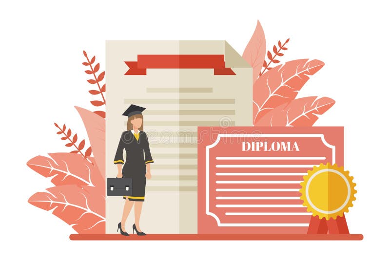 Graduation Day Flat Design Illustration Stock Vector - Illustration of ...