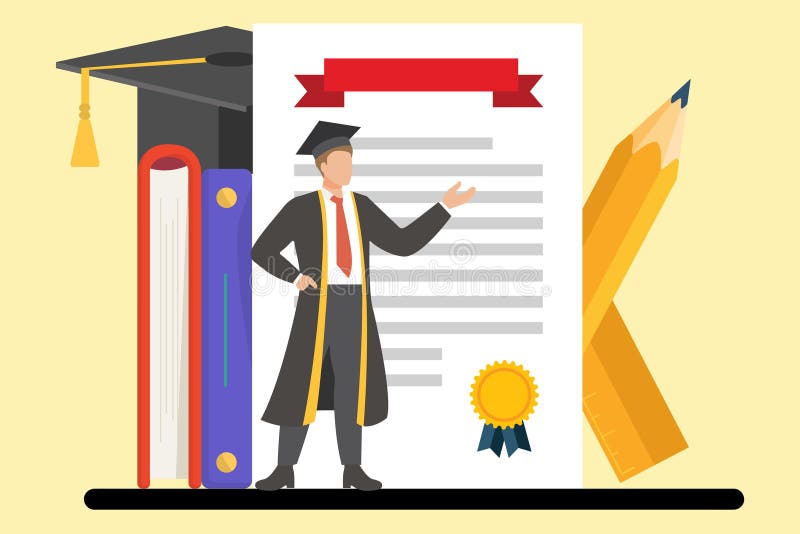 Graduation Day Flat Design Illustration Stock Vector - Illustration of ...