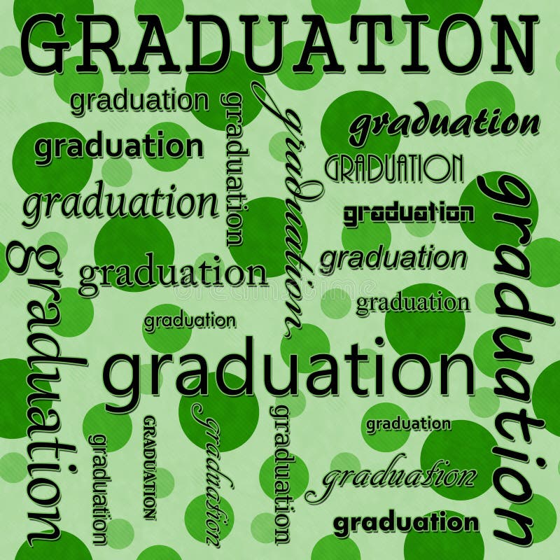 Graduation Design with Green Polka Dot Tile Pattern Repeat Background ...