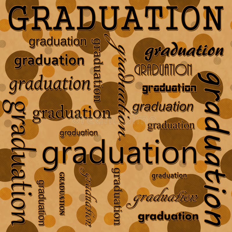 Graduation Design with Orange Polka Dot Tile Pattern Repeat Background ...