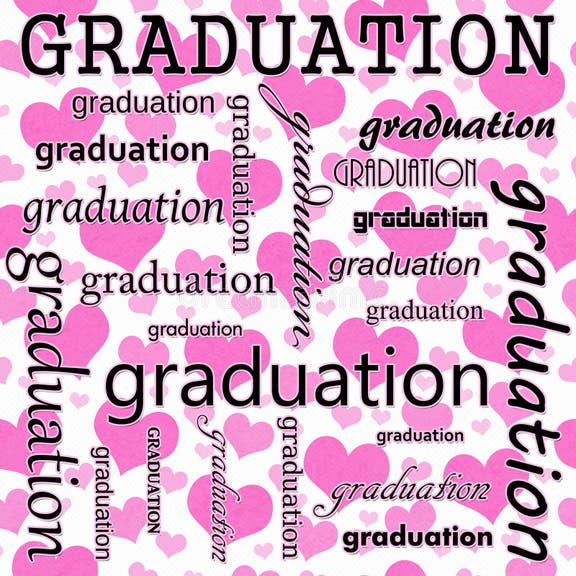Graduation Design with Pink and White Hearts Tile Pattern Repeat ...