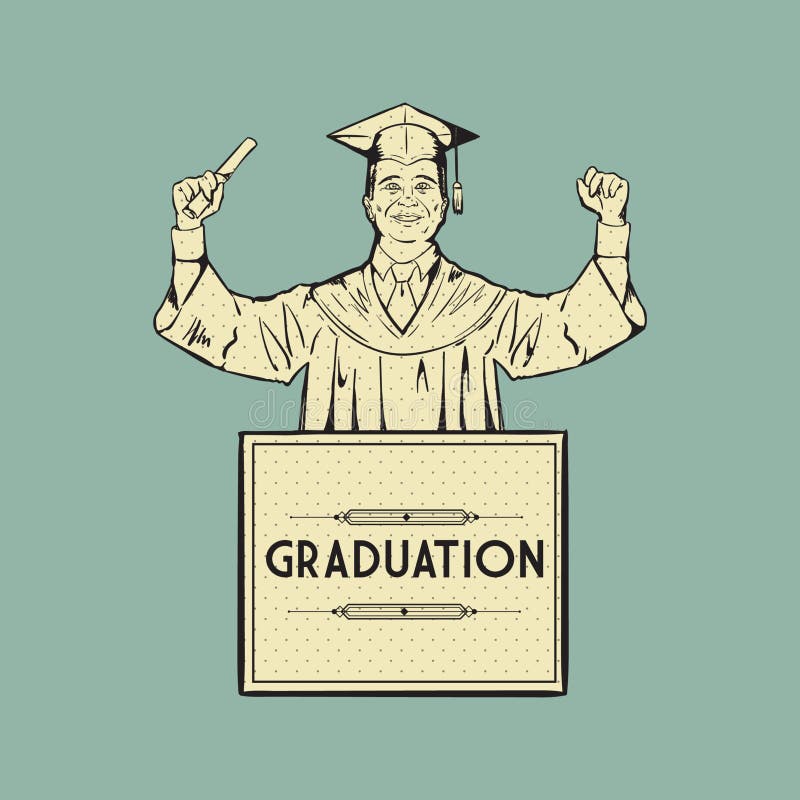 Graduation Design. Vector Illustration Decorative Design Stock Vector ...