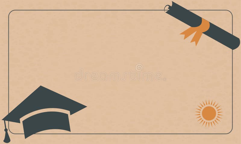 Graduation Diploma and Cap on Paper Background. Retro Style Stock ...
