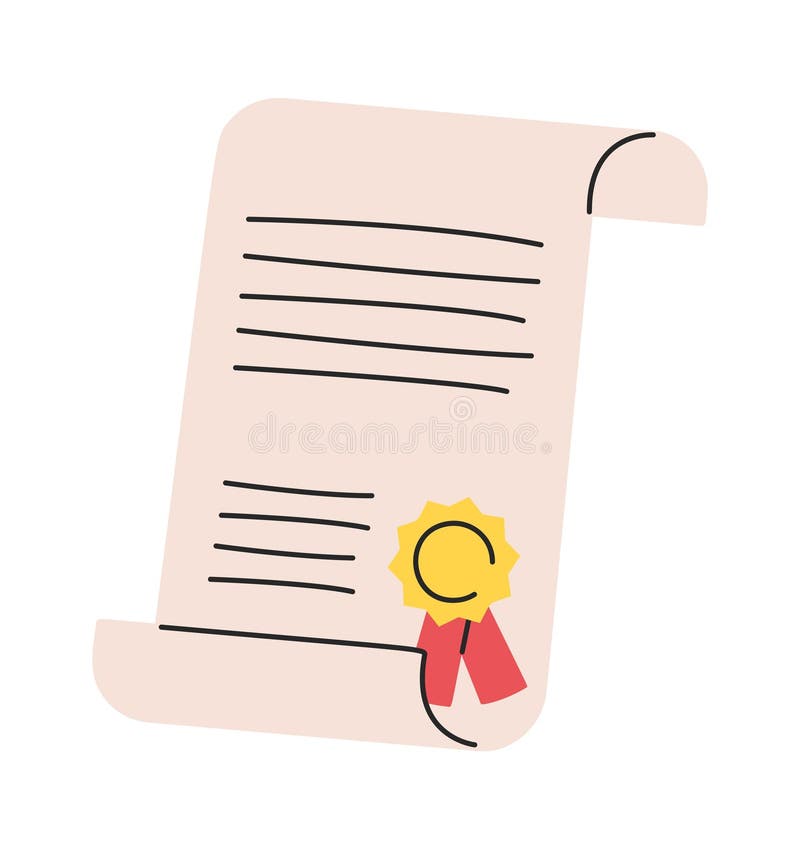 Graduation Diploma Certificate Hand Drawn Stock Illustration ...