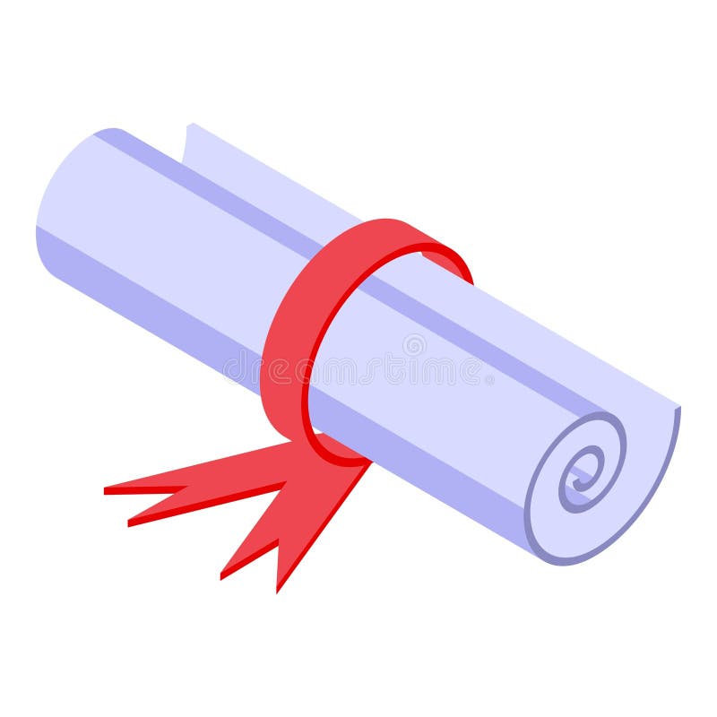 Graduation Diploma Icon Isometric Vector. College Cap Stock ...