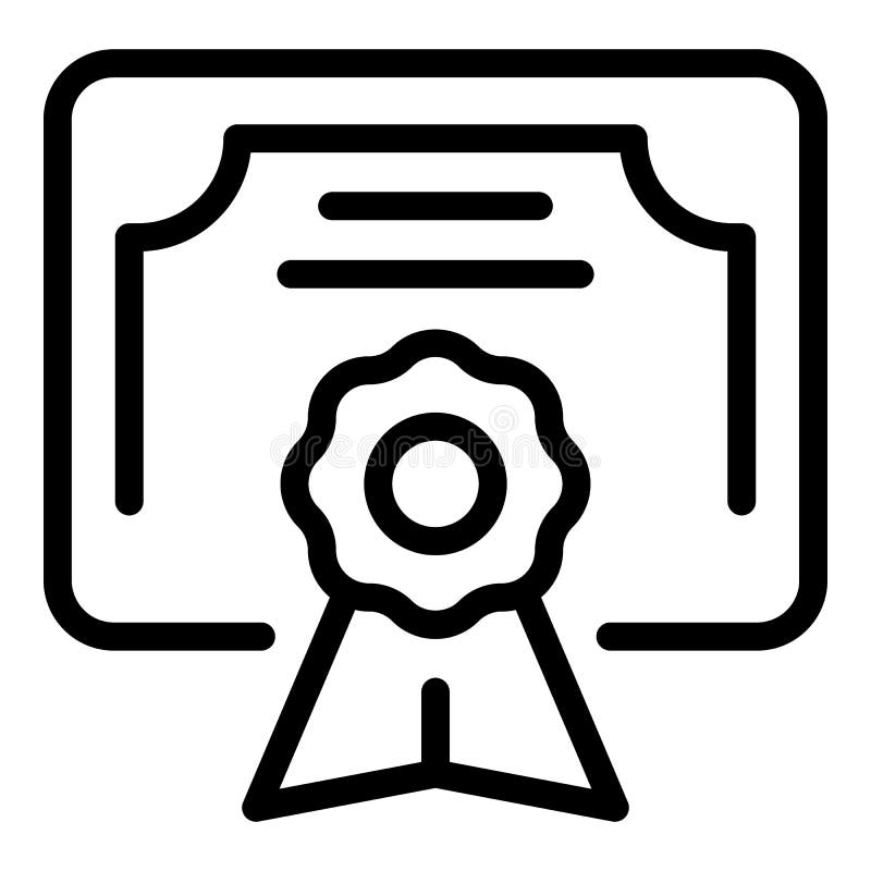 Graduation Diploma Icon Outline Vector. Training System Stock Vector ...