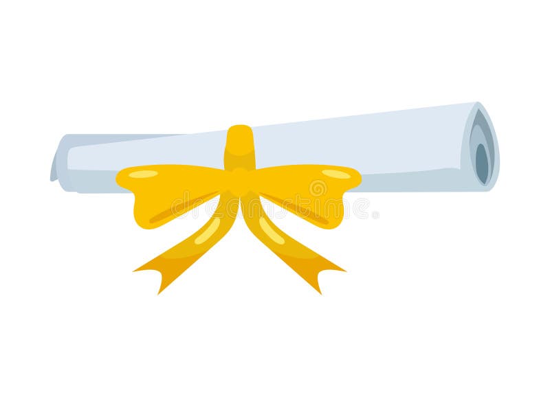 Graduation Diploma Roll Parchment Stock Vector - Illustration of ...