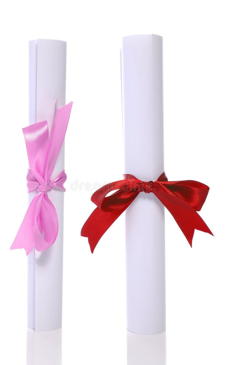 381 Graduation Diploma Scroll Tied Red Ribbon Stock Photos - Free ...