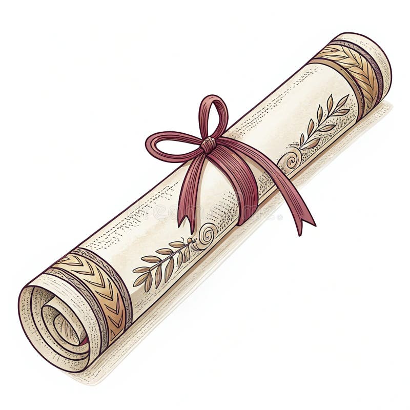 Graduation Diploma Scroll Vector Illustration Stock Illustration ...