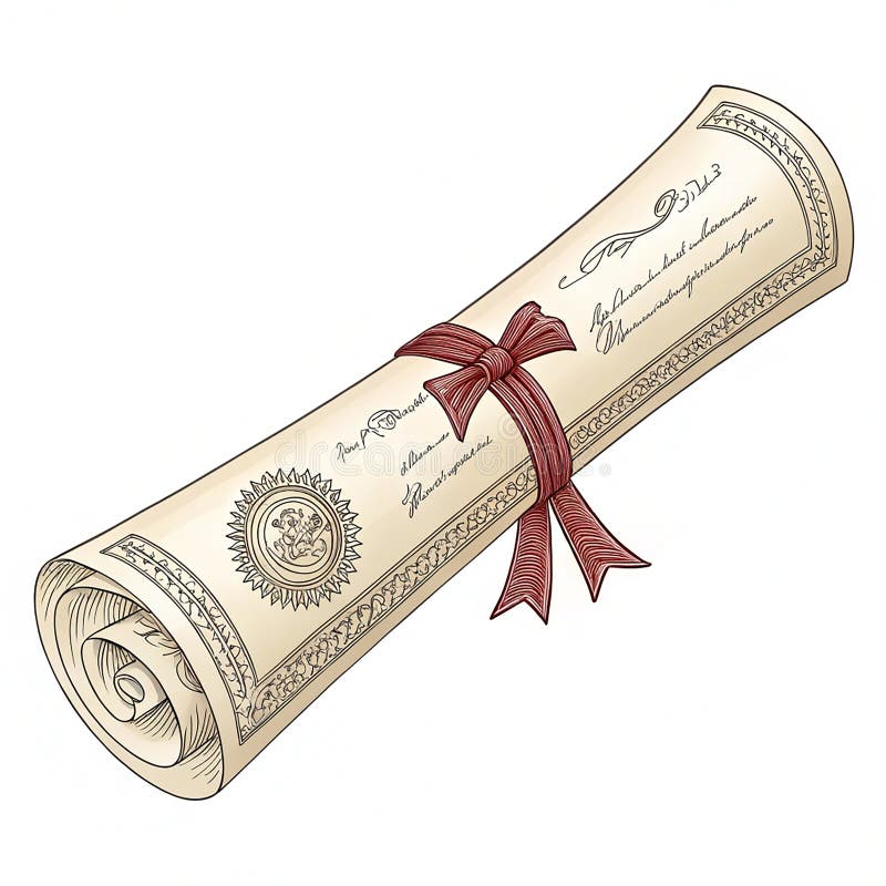 Graduation Diploma Scroll Vector Illustration Stock Illustration ...