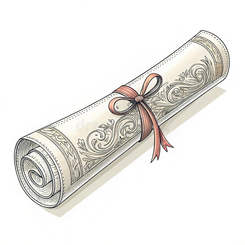 Graduation Diploma Scroll Vector Illustration Stock Illustration ...