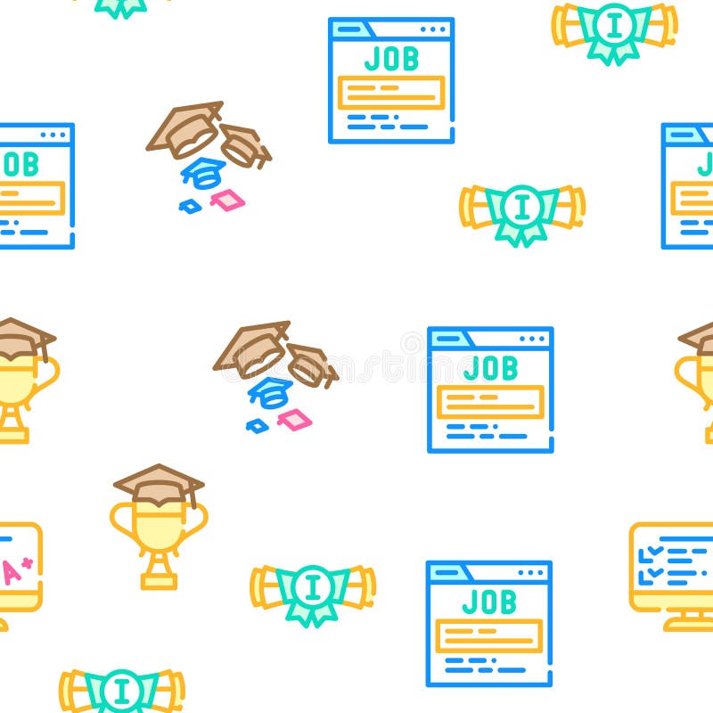 Graduation Education Vector Seamless Pattern Stock Vector ...