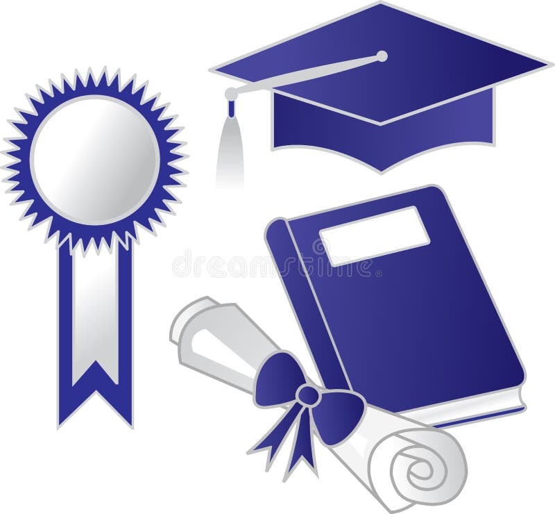 Graduation elements stock vector. Illustration of yearbook - 33455997