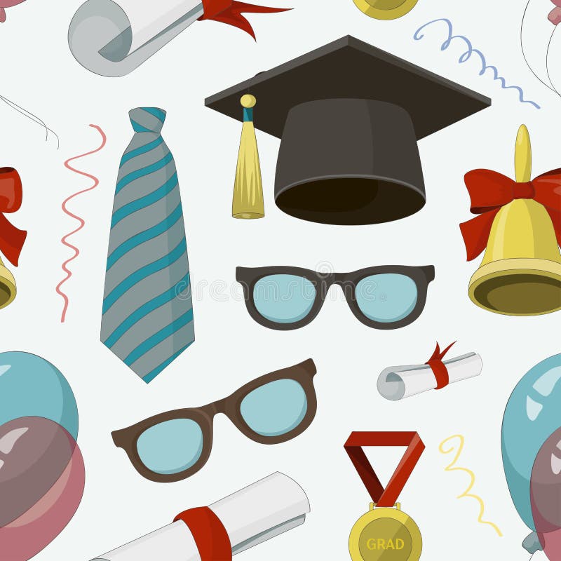 Graduation Elements Set Pattern Stock Vector - Illustration of ...