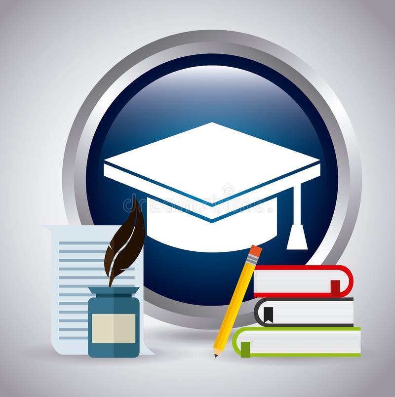 Graduation emblem stock vector. Illustration of isolated - 59101764