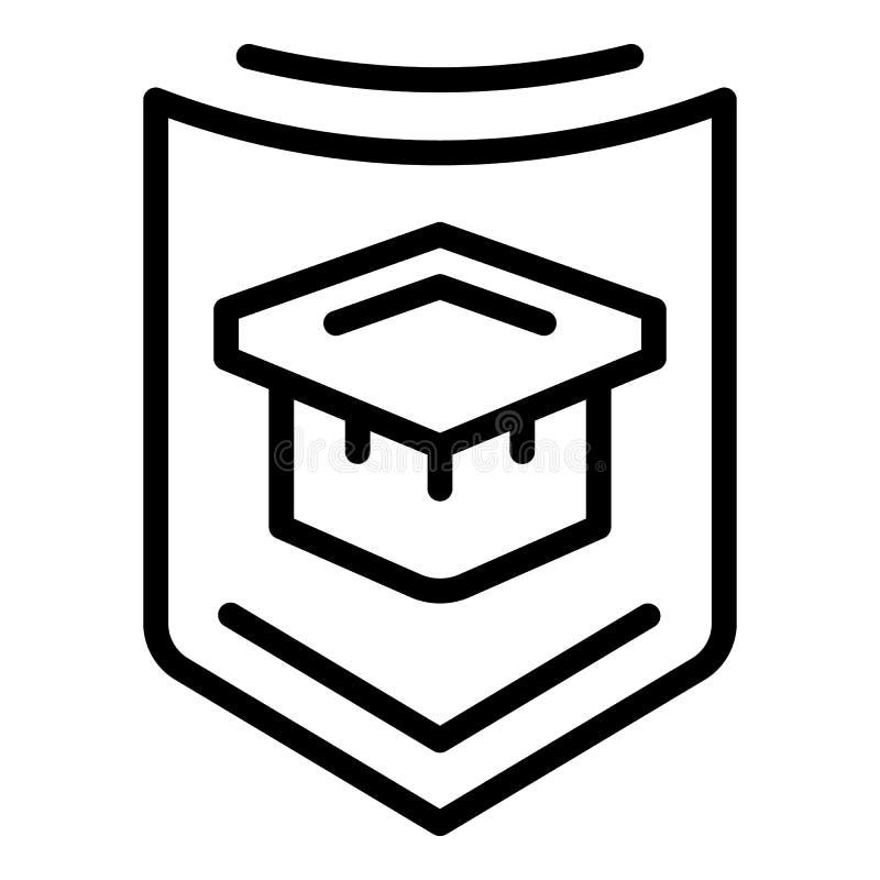 Graduation Emblem Icon Outline Vector. College School Stock ...