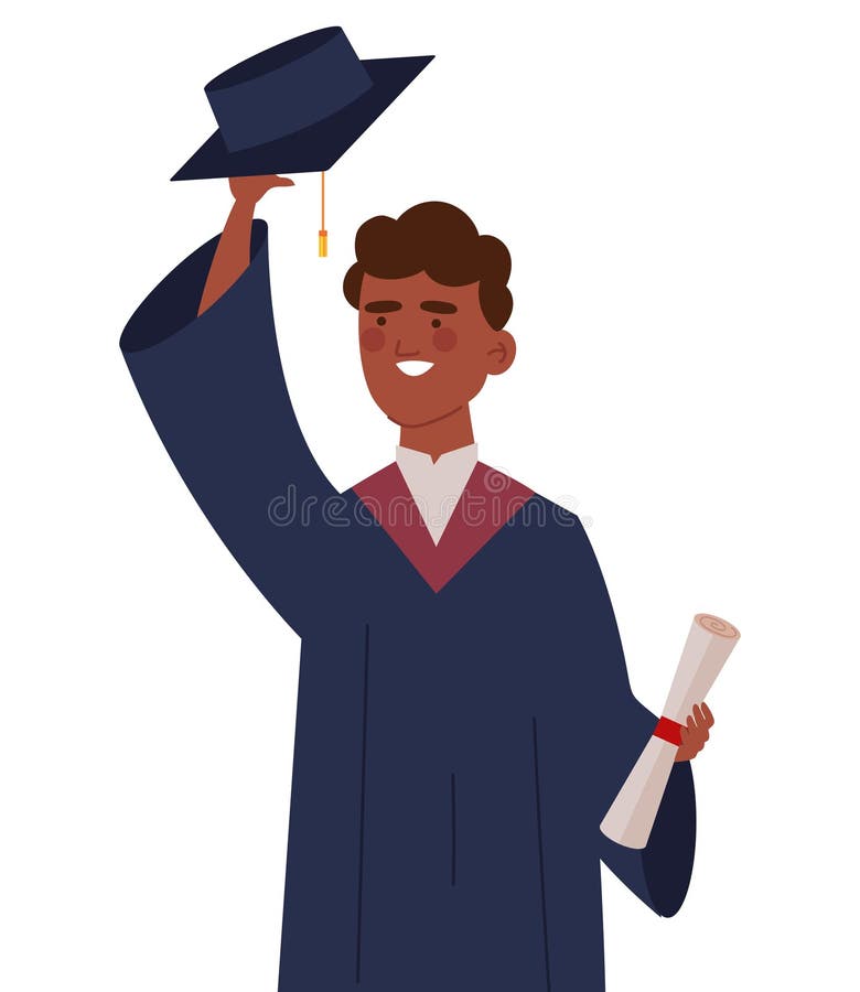 Graduation Event Boy Celebrating Stock Vector - Illustration of ...