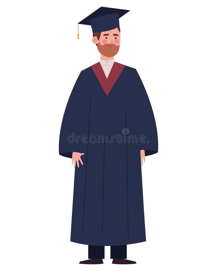 Graduation Event Man Character Stock Vector - Illustration of ...