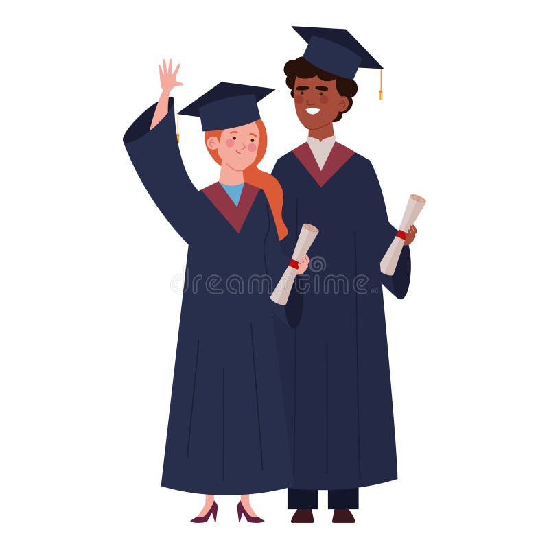 Graduation Event Students Celebrating Stock Vector - Illustration of ...