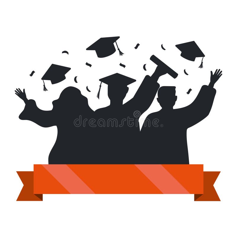 Graduation Event Students Celebration Stock Vector - Illustration of ...