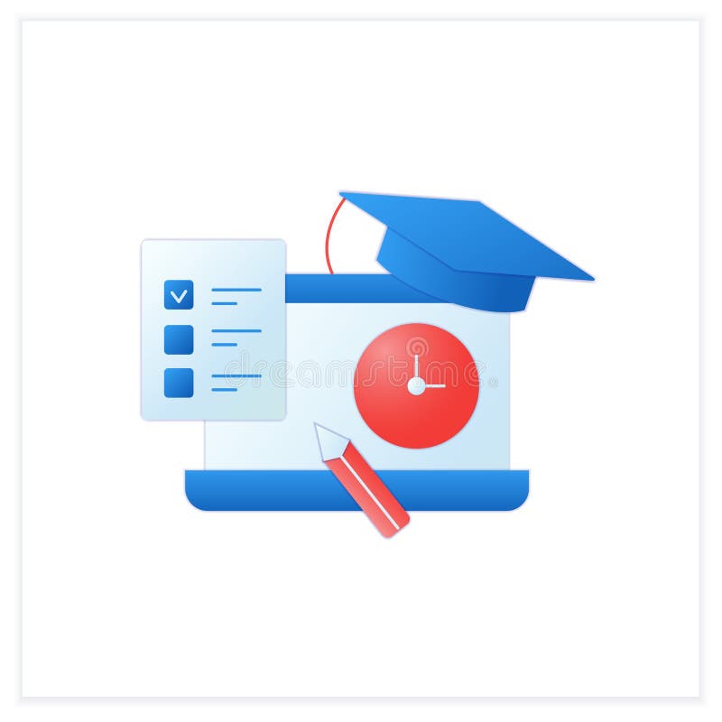 Graduation exam flat icon stock vector. Illustration of flat - 213675824