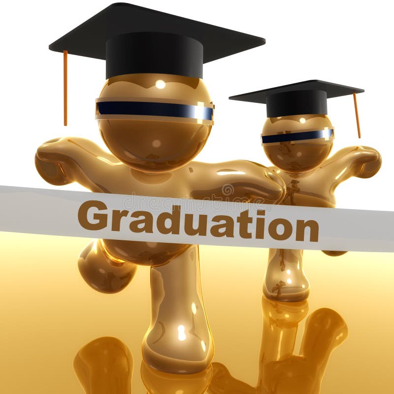 Graduation Finish Line 3d Icon Stock Illustration - Illustration of ...