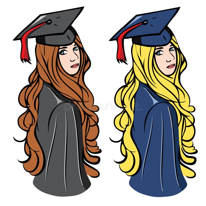 Graduation girls stock vector. Illustration of female - 27787472