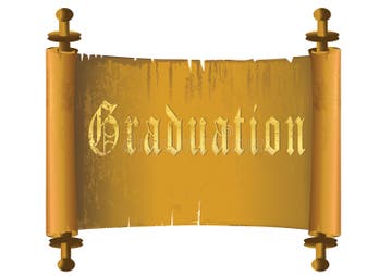 Graduation Gold Certificate Scrolls Stock Vector - Illustration of ...