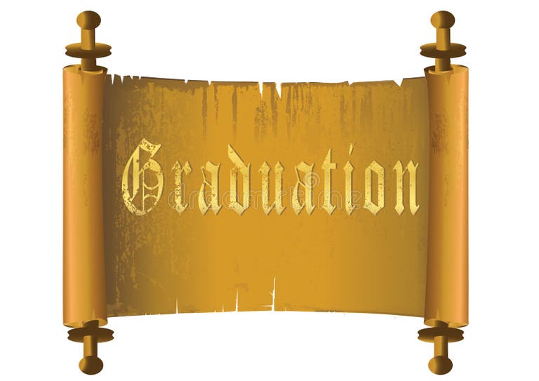 Graduation Gold Certificate Scrolls Stock Vector - Illustration of ...