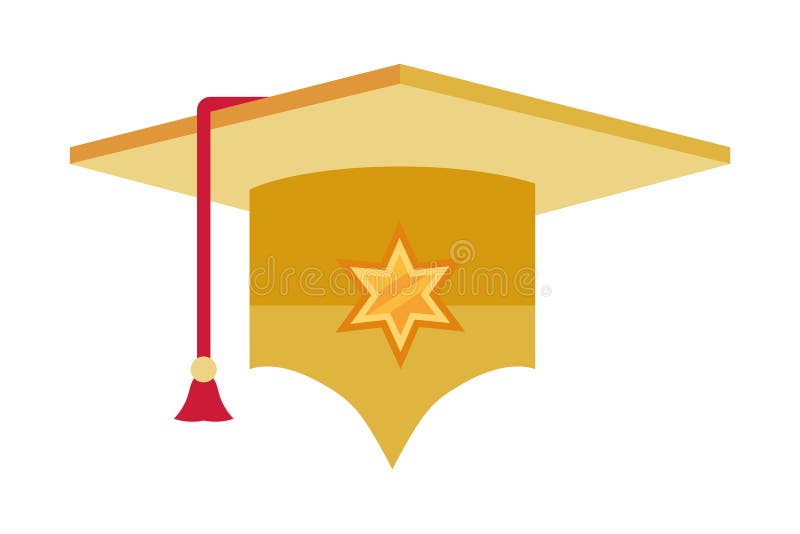 Graduation golden hat stock vector. Illustration of certificate - 294300255