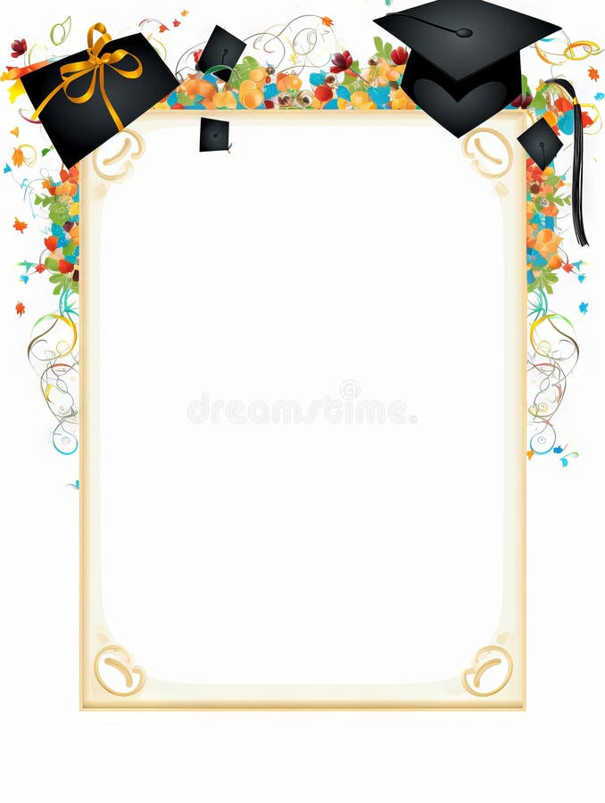 Graduation Graphics with Copy Space Stock Illustration - Illustration ...