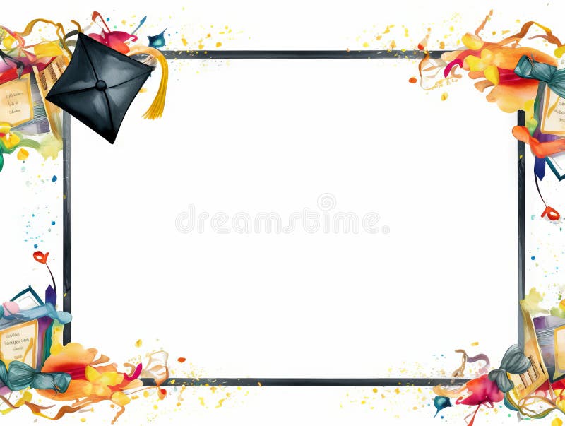 Graduation Graphics with Copy Space Stock Illustration - Illustration ...