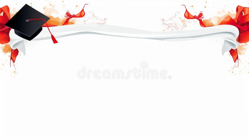 Graduation Graphics with Copy Space Stock Illustration - Illustration ...