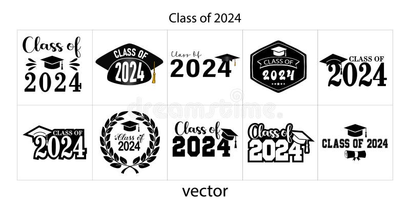 Class of 2024 Graduation Greeting Card Vector Design. Congratulations ...