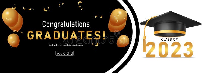 Graduation Greeting Vector Design. Congratulations Graduates Text with ...