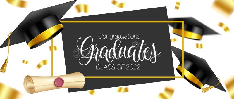 Graduation Greeting Vector Template Design. Congratulations Graduates ...
