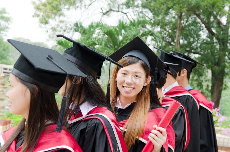 Asian university graduates stock photo. Image of girls - 57513250