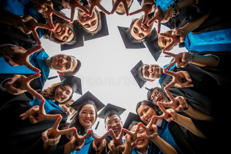 Graduation stock photo. Image of grass, throwing, group - 99709382