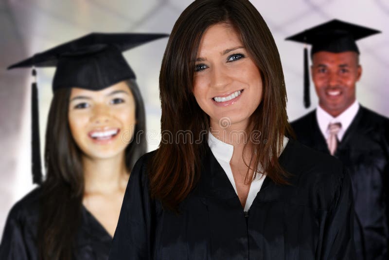 Group of High School Students Celebrating Graduati Stock Image - Image ...