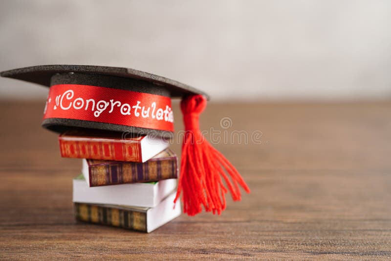 Graduation Hat on Book with Copy Space, Learning University Education ...