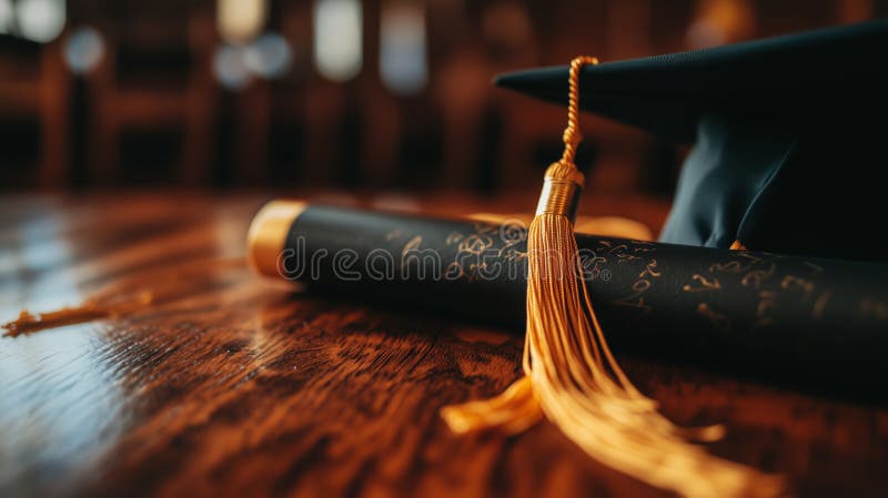 Graduation Hat Certificate Arranged Table Stock Photos - Free & Royalty ...