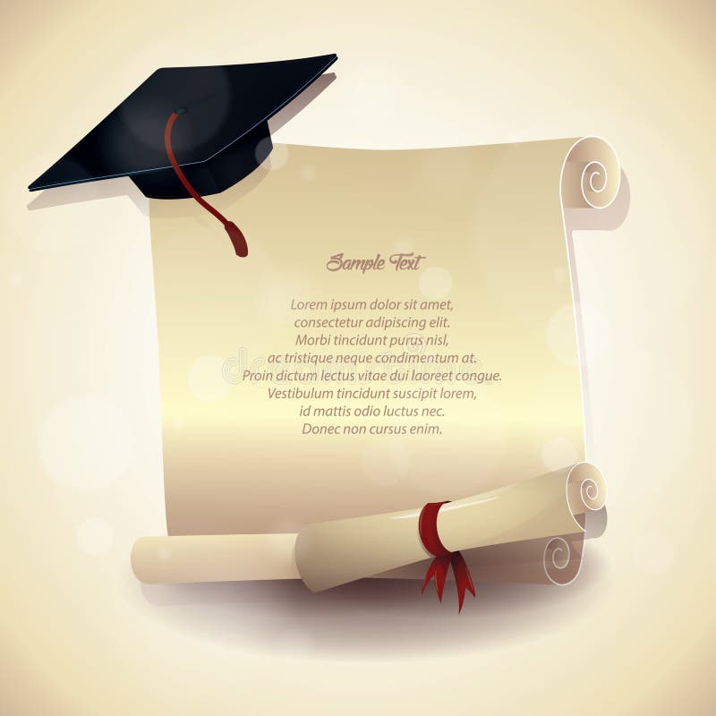 Graduation Hat Poster. Vector Illustration Decorative Background Design ...