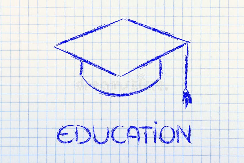 Graduation Hat and Education Writing Stock Image - Image of achievement ...