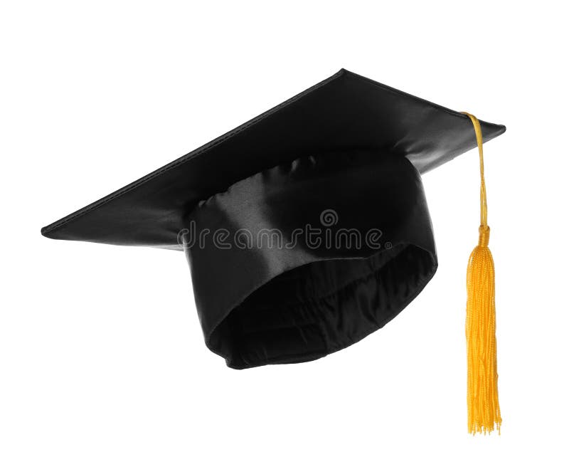 Graduation Hat with Gold Tassel Isolated Stock Image - Image of gold ...